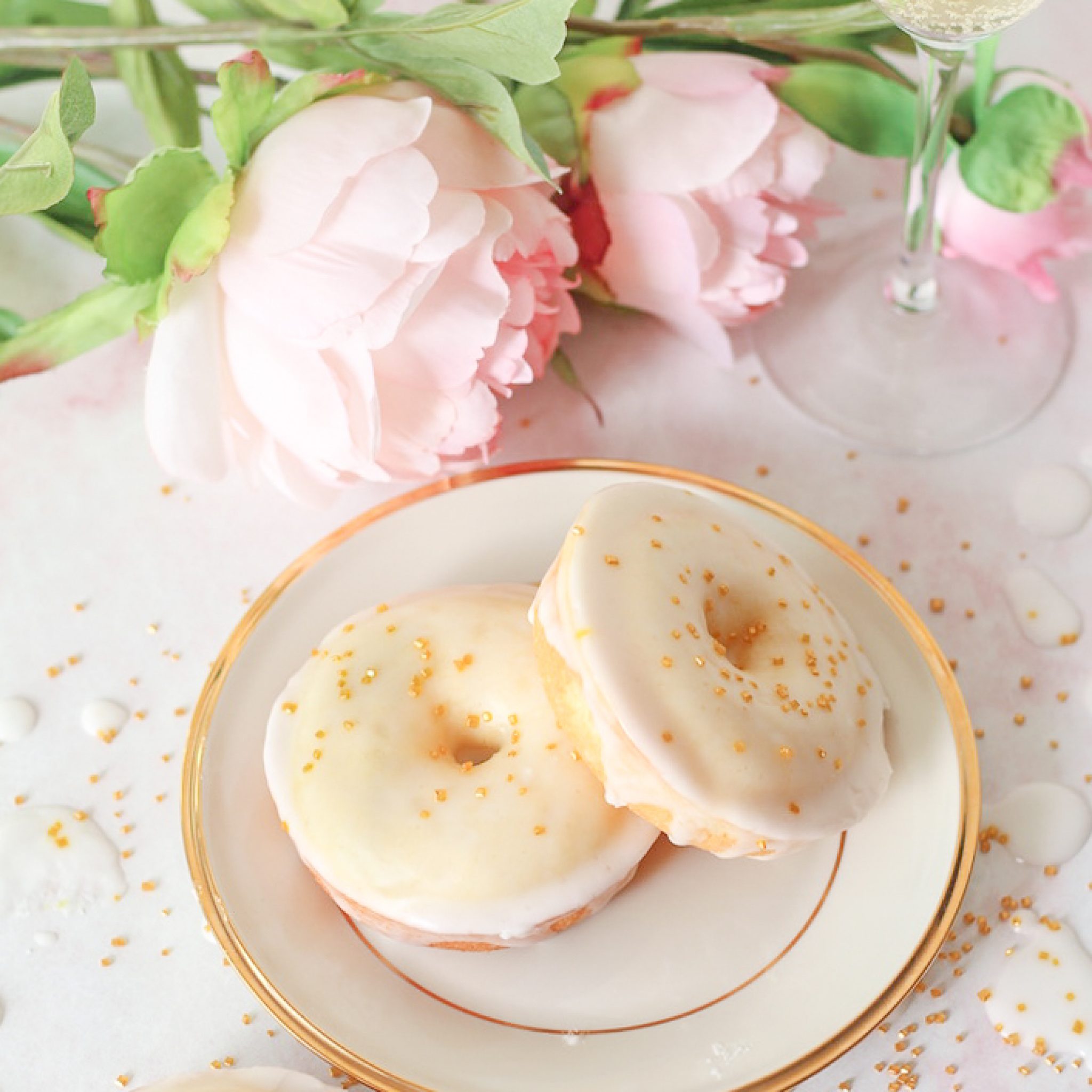Simple and Elegant Champagne Doughnuts - This Celebrated Life